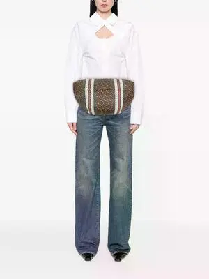 Burberry Extra Large Tb Monogram E-canvas Stripe Belt Bag