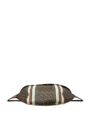Burberry Extra Large Tb Monogram E-canvas Stripe Belt Bag