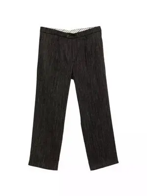 AMARANTO Pleated Straight-leg Trousers - Brown