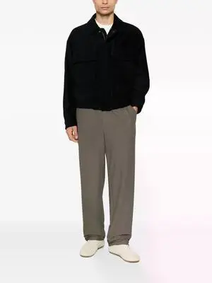 Giorgio Armani Textured Elasticated-waist Trousers - Green