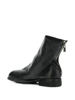 Guidi Rear Zip Leather Boots - Black