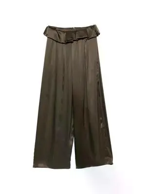 Khaite Kira Gathered Satin Trousers
