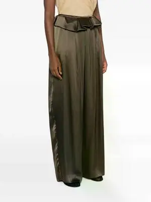 Khaite Kira Gathered Satin Trousers