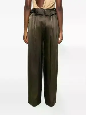 Khaite Kira Gathered Satin Trousers