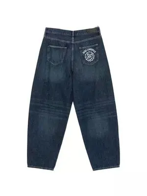 Karl Lagerfeld Embroidered-logo Wide-leg Jeans
