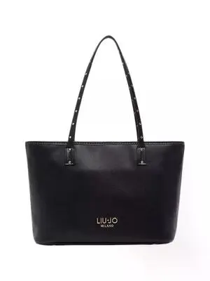 Liu Jo Studded Pebbled-effect Tote Bag - Black