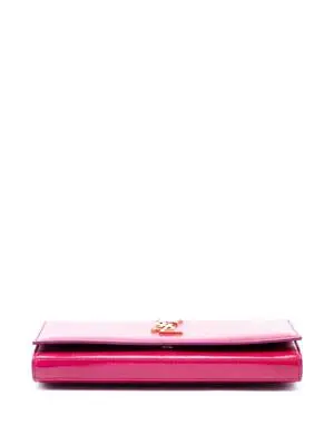 Saint Laurent Patent Leather Monogram Wallet On Chain