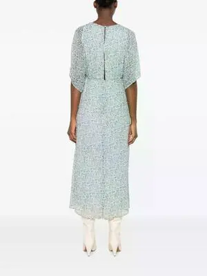 MAISON123 Balma Floral-print Flutter-sleeve Midi Dress