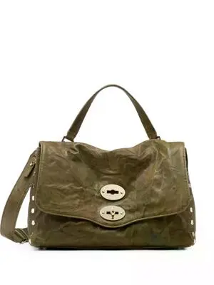 ZANELLATO Small Postina Stud-embellished Tote Bag - Green