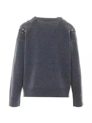 Liu Jo Wool Sweater With Jewel Embroidery