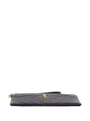 Saint Laurent Large Grain De Poudre Matelasse Cassandre Zip Pouch Clutch Bag