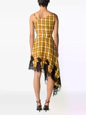 Monse Lace-trim Asymmetrical Midi Dress