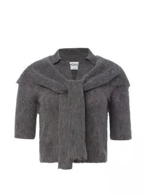 Monse Cropped Sweater With Scarf Detail
