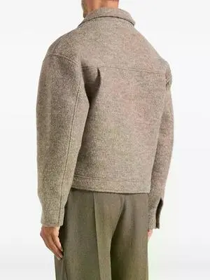 Manière De Voir Wool Bouclé Jacket With Revere Collar