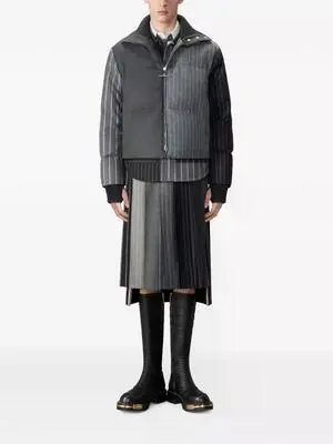 Thom Browne Flannel Banker-stripe Pleated Skirt
