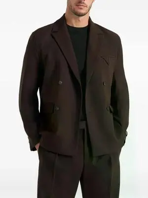 Manière De Voir Didier In Double Breasted Tailored Wool-blend Suit Blazer