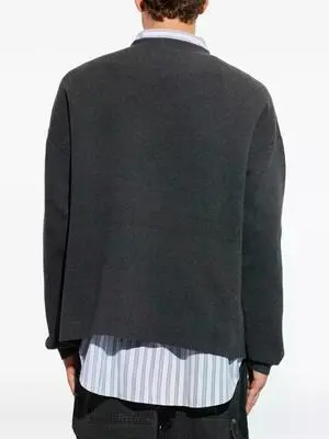 Loewe Anagram-patch Cotton Crew Neck Sweater - Grey