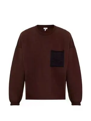 Loewe Anagram-motif Patch Pocket Sweater - Brown