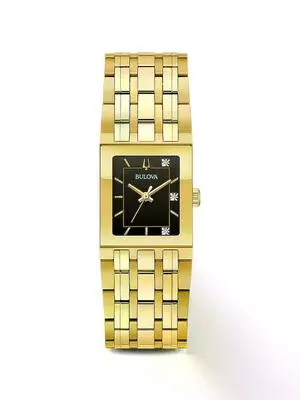 Bulova Marc Anthony Quadra 21mm Watch With Diamond Hour Markers