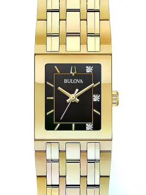 Bulova Marc Anthony Quadra 21mm Watch With Diamond Hour Markers