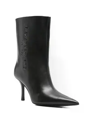ALEXANDER WANG Delphine Logo-embossed Ankle Boots