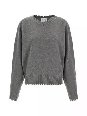 NUDE Frayed V-neck Sweater