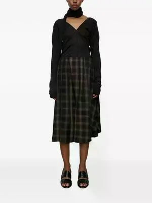 Our Legacy Fan Check-pattern Skirt
