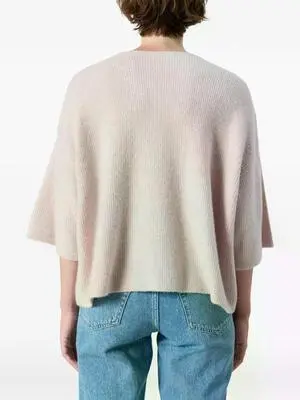 American Vintage Beige Ribbed Knit Sweater