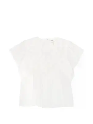 MAISON123 Broderie Anglaise Flutter Sleeve Blouse