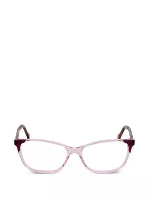 Carolina Herrera Tortoiseshell-effect Rectangle Glasses - Pink