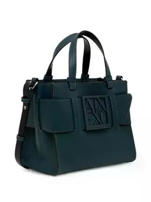 Armani Exchange Logo Plaque Buckled Tote Bag
