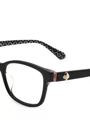 Kate Spade New York Logo-plaque Rectangle-frame Glasses - Black