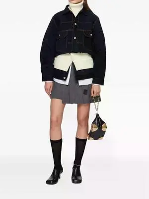Sacai Layered-panel Raw-cut Denim Jacket