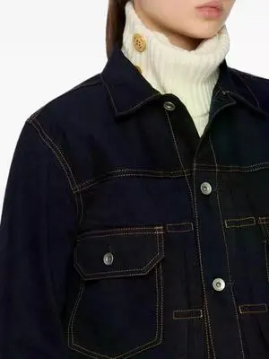 Sacai Layered-panel Raw-cut Denim Jacket