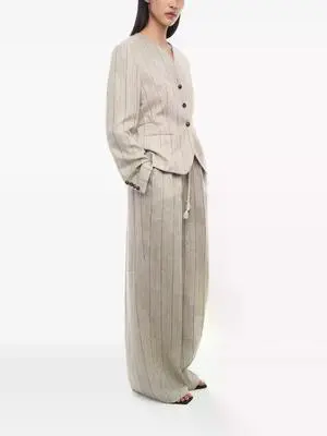 12 STOREEZ Aurelia Pinstriped Linen Jacket