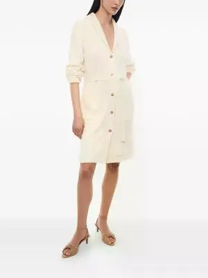 12 STOREEZ Jeans Shawl-collar Mini Dress - White