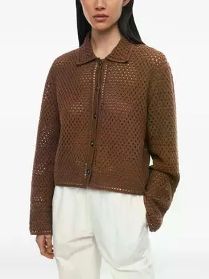12 STOREEZ Meadow Crochet-knit Button-up Cardigan