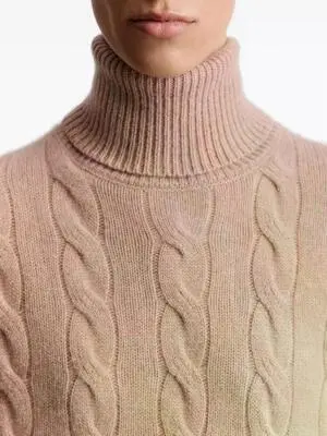12 STOREEZ Cable-knit Turtleneck Sweater