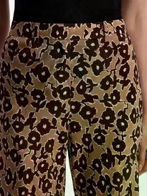 12 STOREEZ Beige Floral Print Flared Trousers