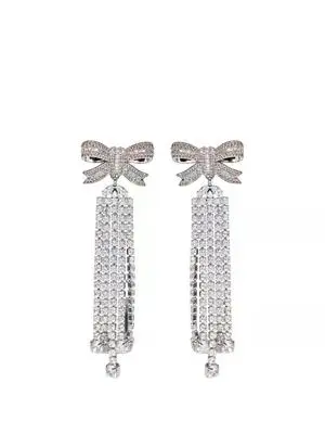 SELF-PORTRAIT Crystal-embellished Bow-detail Earrings