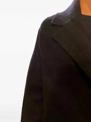 LEBOR GABALA Navy Herringbone Coat