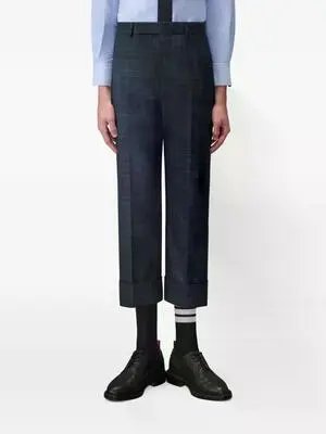 Thom Browne Windowpane-check Cropped Trousers