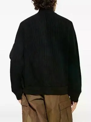 Sacai Ribbed-knit Zip-up Cardigan