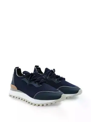 Eleventy Panelled Knit Sneakers - Blue