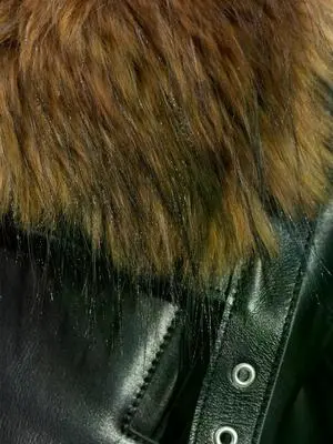 Sacai Faux-fur Collar Leather Jacket