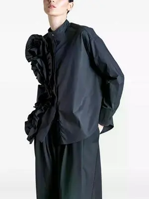 PSOPHIA Ruffle-trimmed Cotton Shirt