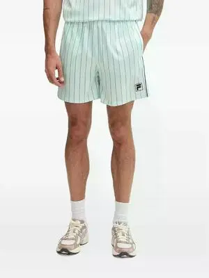 FILA Coverciano Pinstripe-print Logo-patch Shorts - Blue
