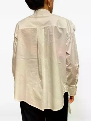 PSOPHIA Ruffled Mandarin-collar Shirt