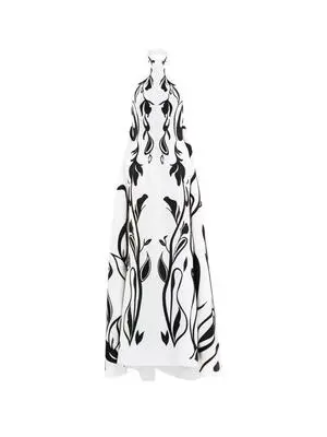 SAIID KOBEISY Laser Cut Halter Neck Dress