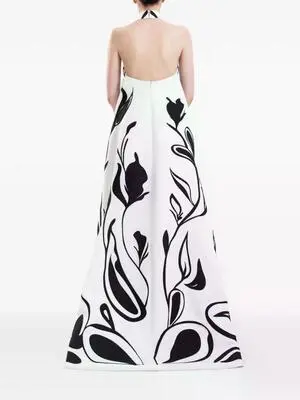 SAIID KOBEISY Laser Cut Halter Neck Dress